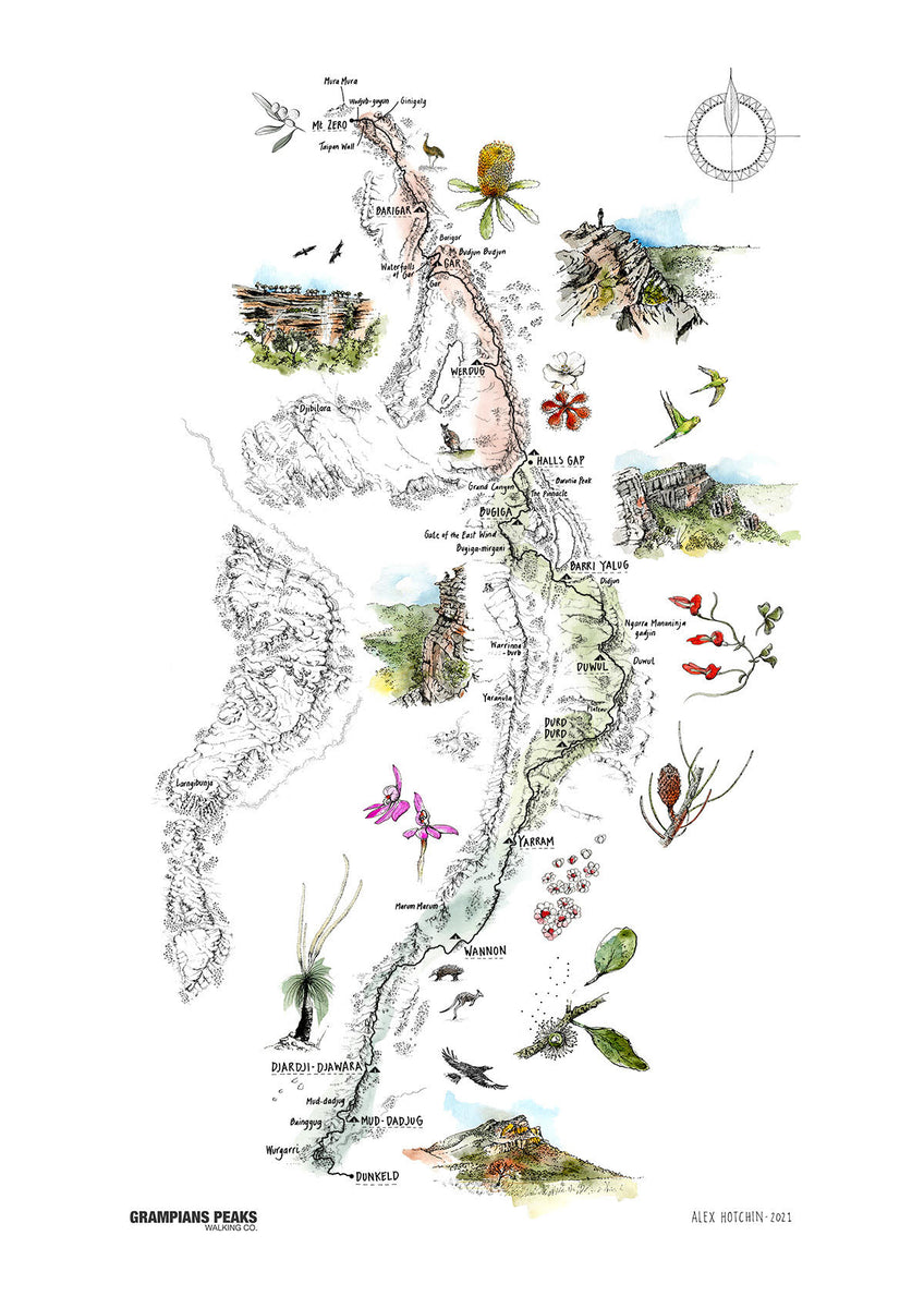 Grampians Peaks Trail Map By Alex Hotchin in Colour – Absolute Outdoors